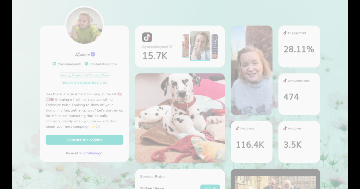 Maxine Berry Instagram and TikTok Influencer Media Kit - ViralMango