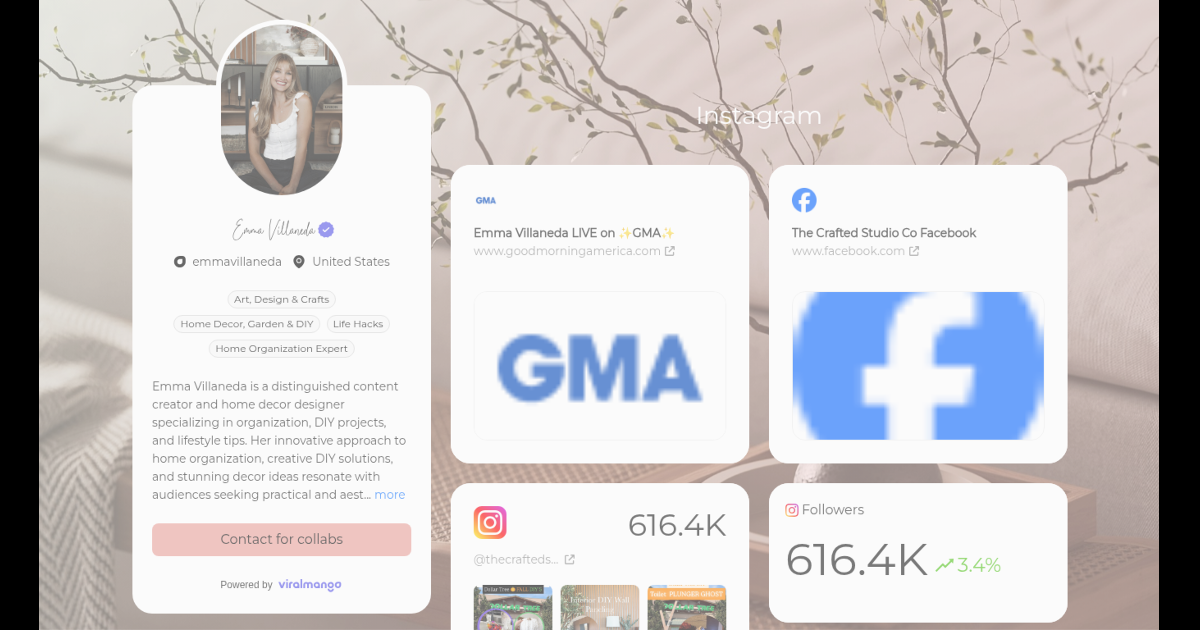 Emma Villaneda Instagram and TikTok Influencer Media Kit - ViralMango