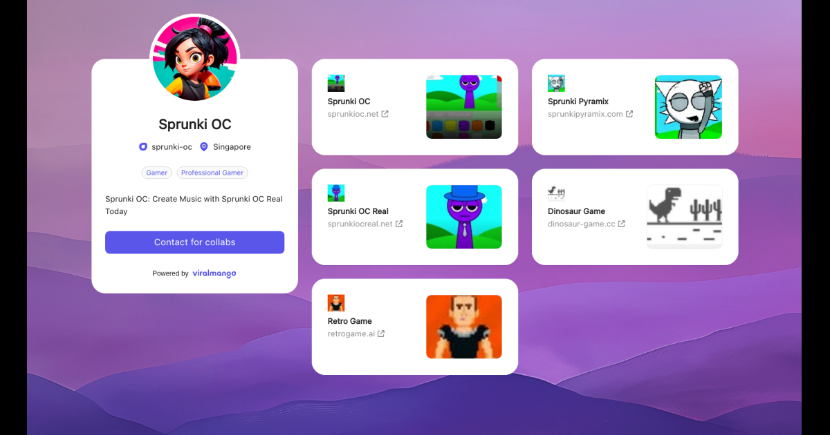Sprunki OC Instagram and TikTok Influencer Media Kit - ViralMango